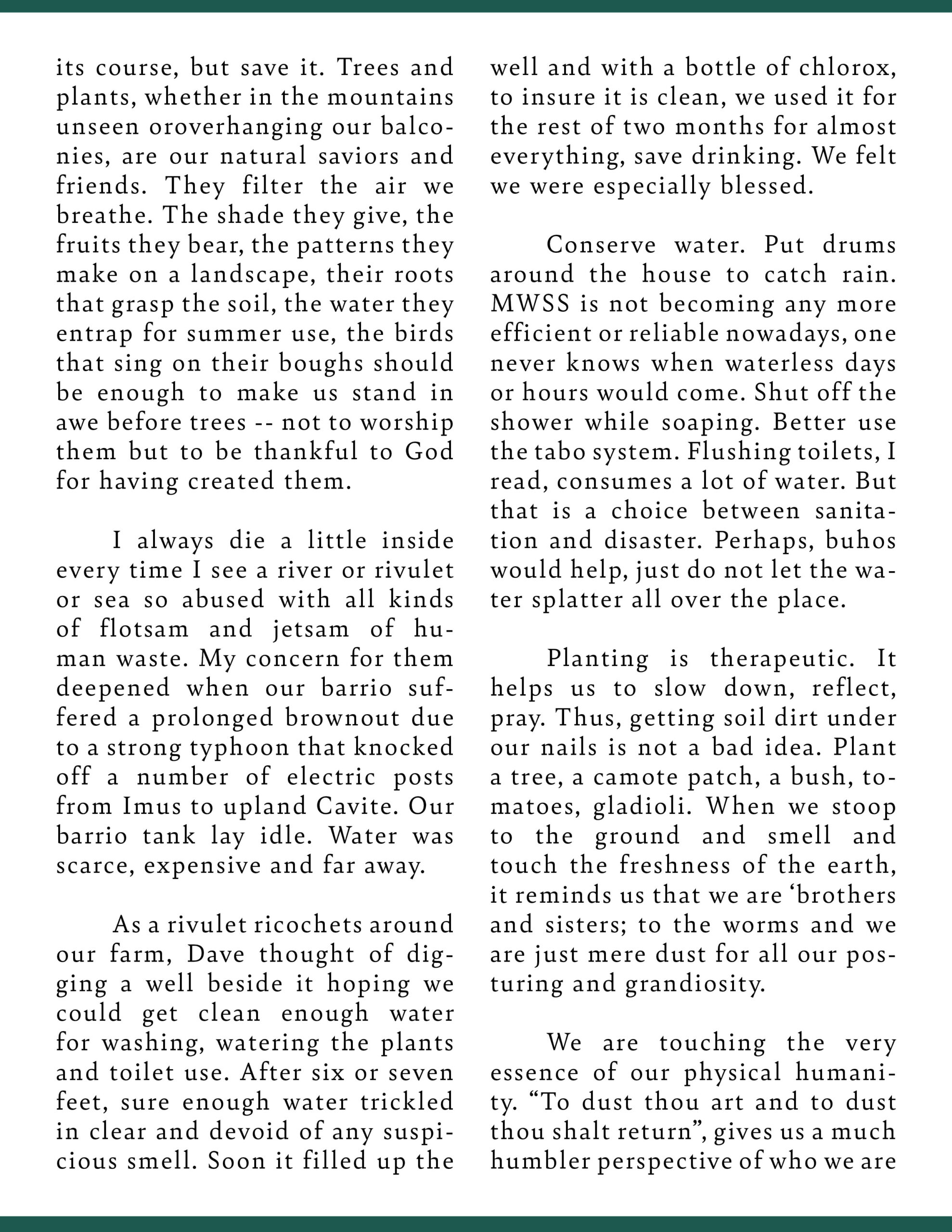 An Ecologically Sound Lifestyle in a Society of Brownouts